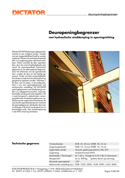 DICTATOR Productie B.V. | DICTATOR deuropeningbegrenzers voorkomen ...