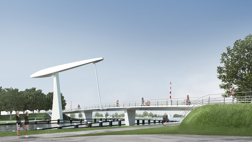 Nieuwe brug over Oude Rijn bij Oegstgeest - architectenweb.nl