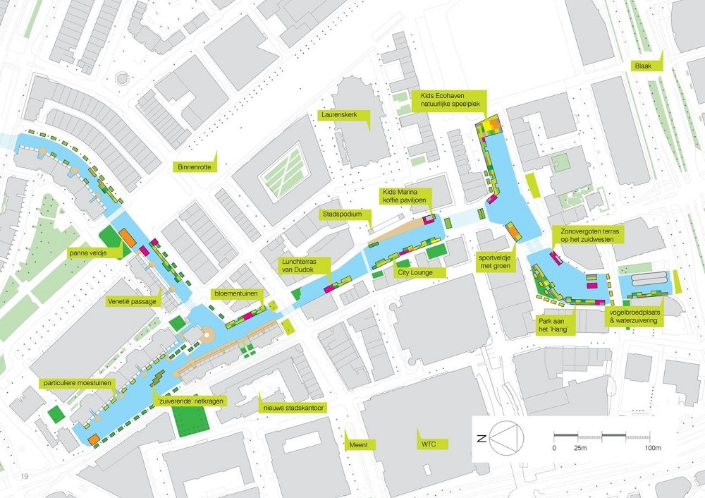 Voorstel drijvend stadspark in Rotterdam - architectenweb.nl