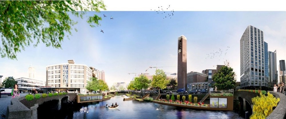Voorstel drijvend stadspark in Rotterdam - architectenweb.nl