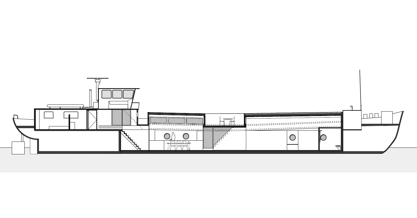 Vrachtschip verbouwd tot woonschip - architectenweb.nl