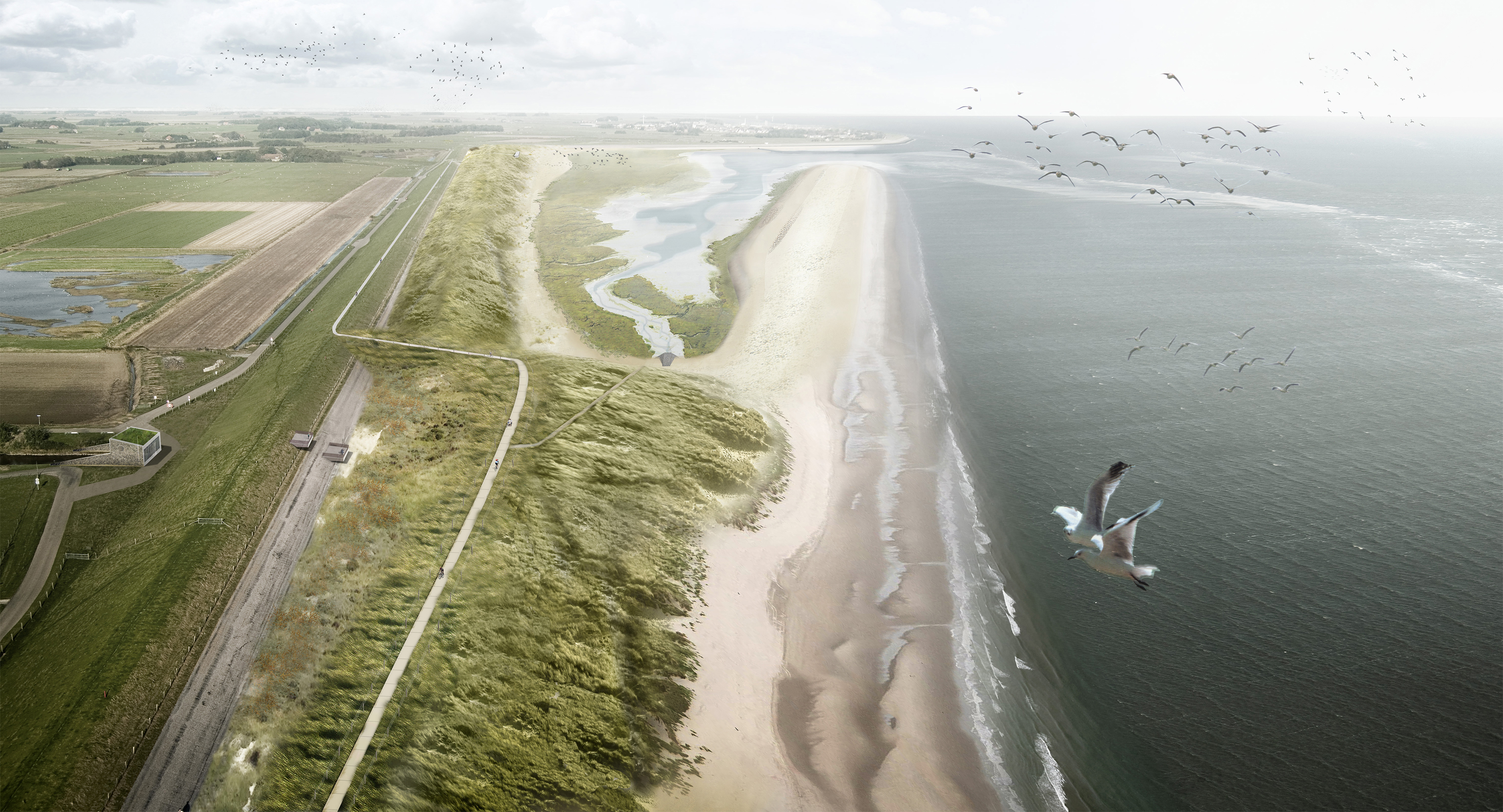 Nieuw duinlandschap ter versterking van Texelse zeedijk - architectenweb.nl