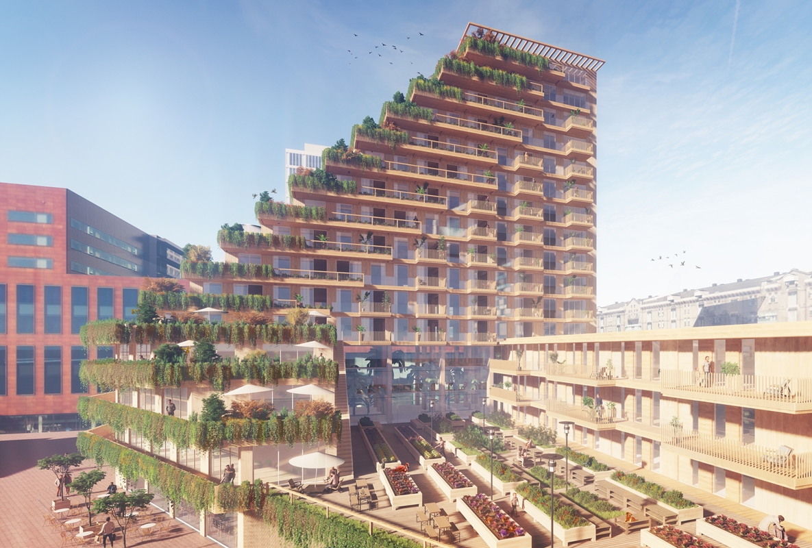 Mei ontwerpt volledig houten woongebouw - architectenweb.nl