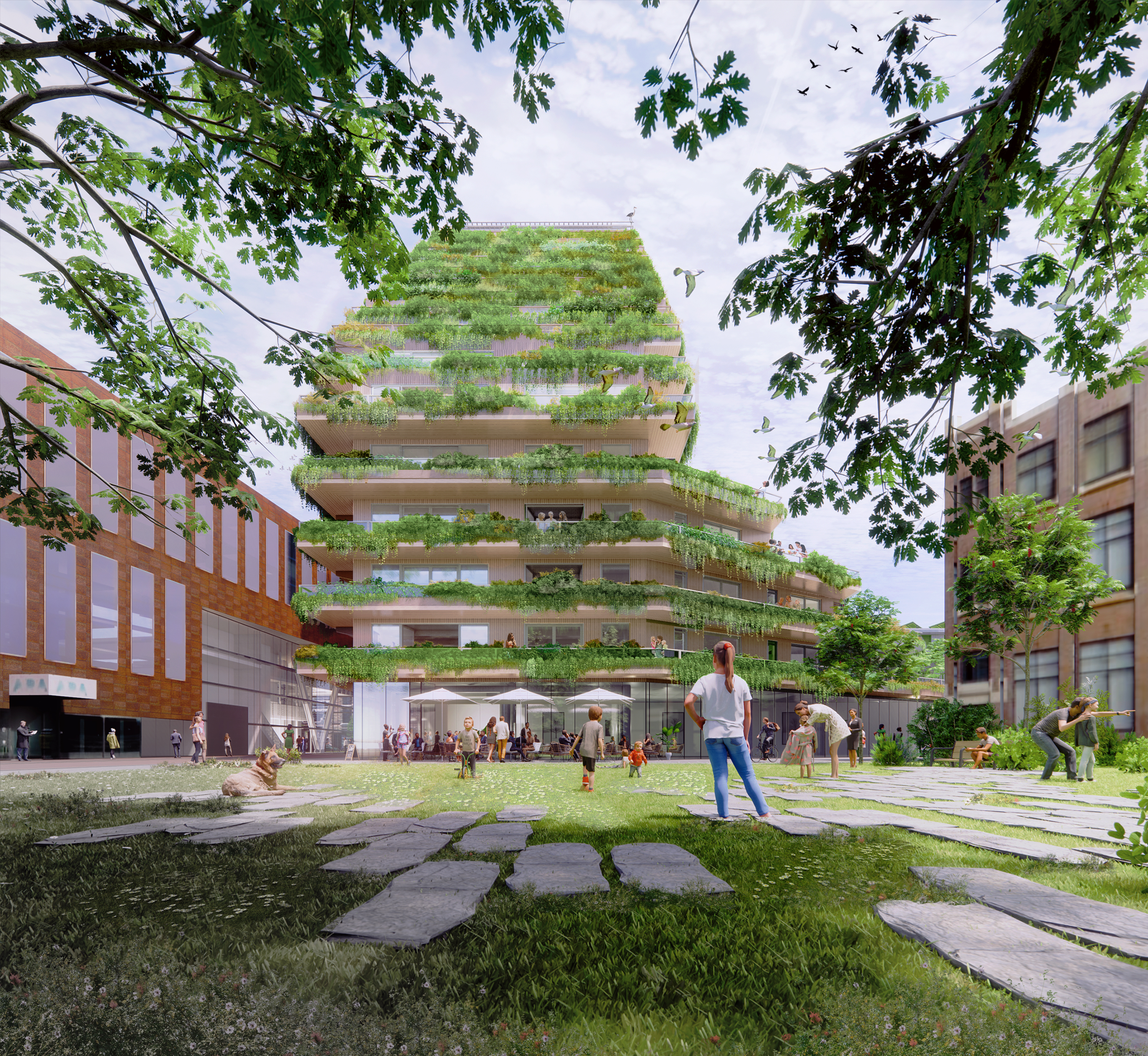 Nieuwe impressies van volledig houten woongebouw op Lloydpier ...