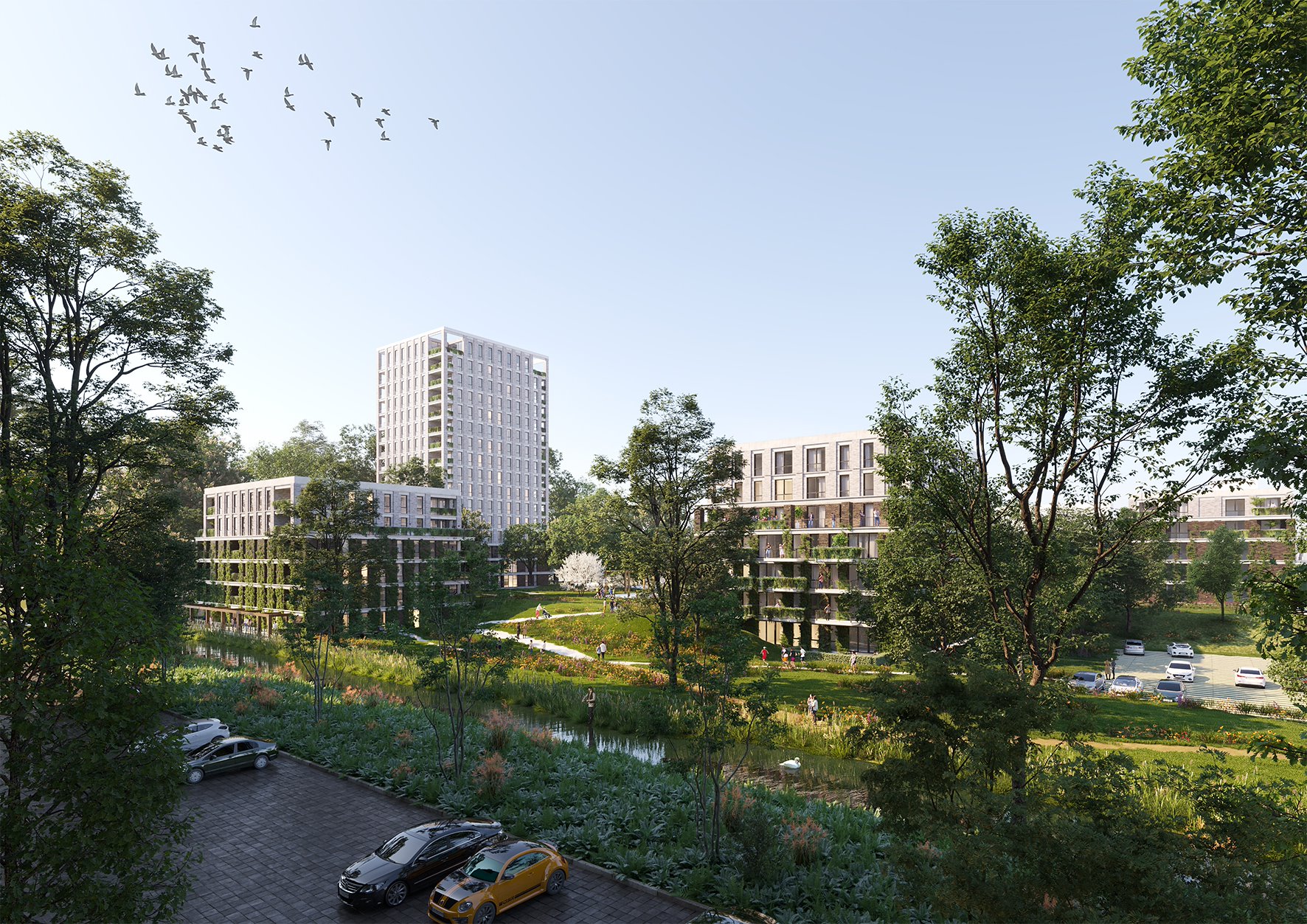 Woonbuurtje op plek voormalig zwembad in Capelle - architectenweb.nl